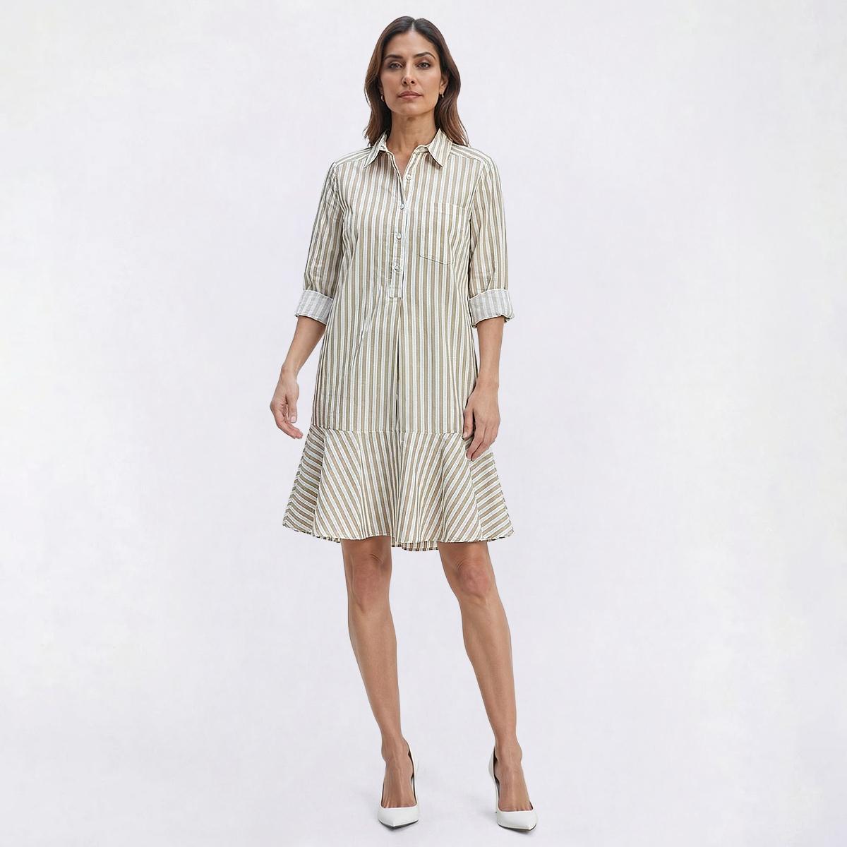 Click here for Plus Size Emily Daniels Roll Tab Sleeve Poplin Ruf... prices